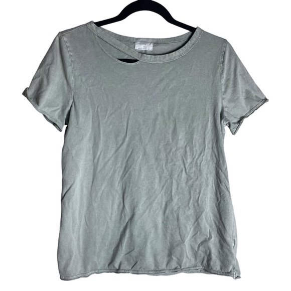 Anthropologie | Tops | Anthropologie Tla Cut Out Neck Short Sleeve T ...
